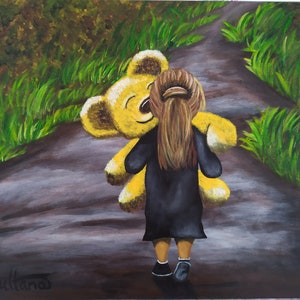 Girl and Teddy Bear - Etsy