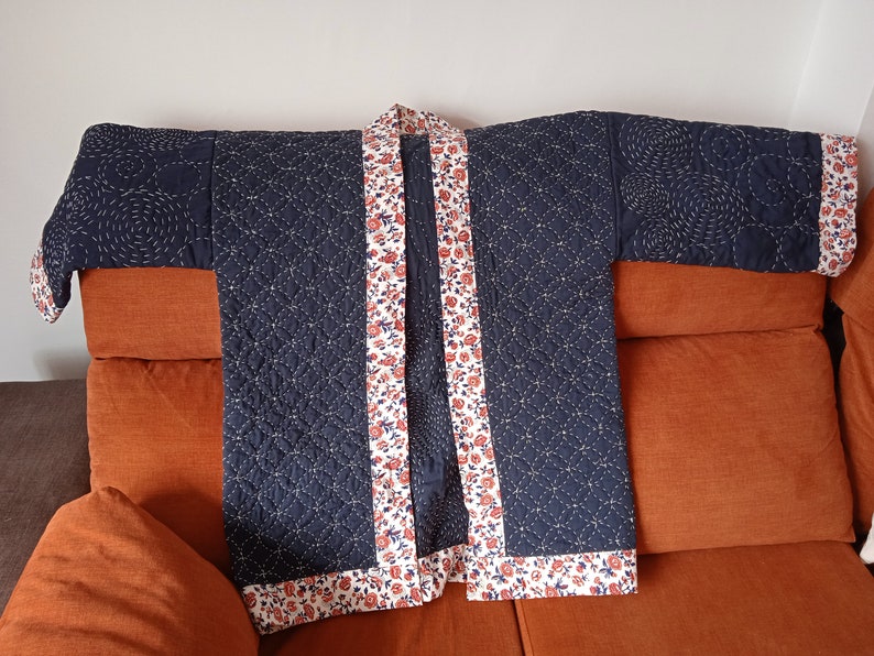 Japanese Style Happi Robe / Jacket / Garment With Sashiko Quilting - Etsy
