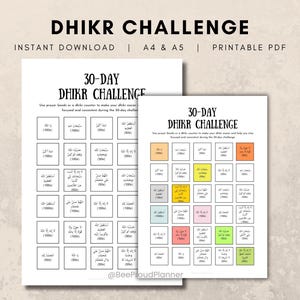 30-day Dhikr Challenge, Ramadan Planner 2026 - Etsy