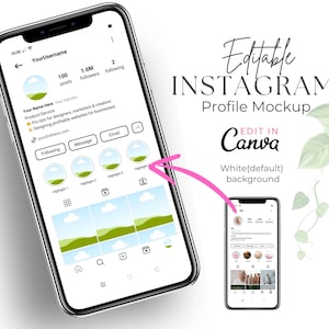 Editable Instagram Profile Mockup Template Canva, Grid Layout, Feed ...