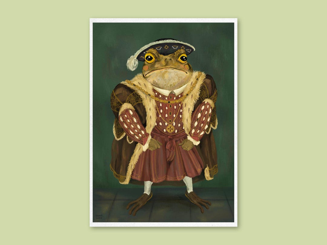 Art Print - King Toad - Cute Funny Wall Art - Etsy