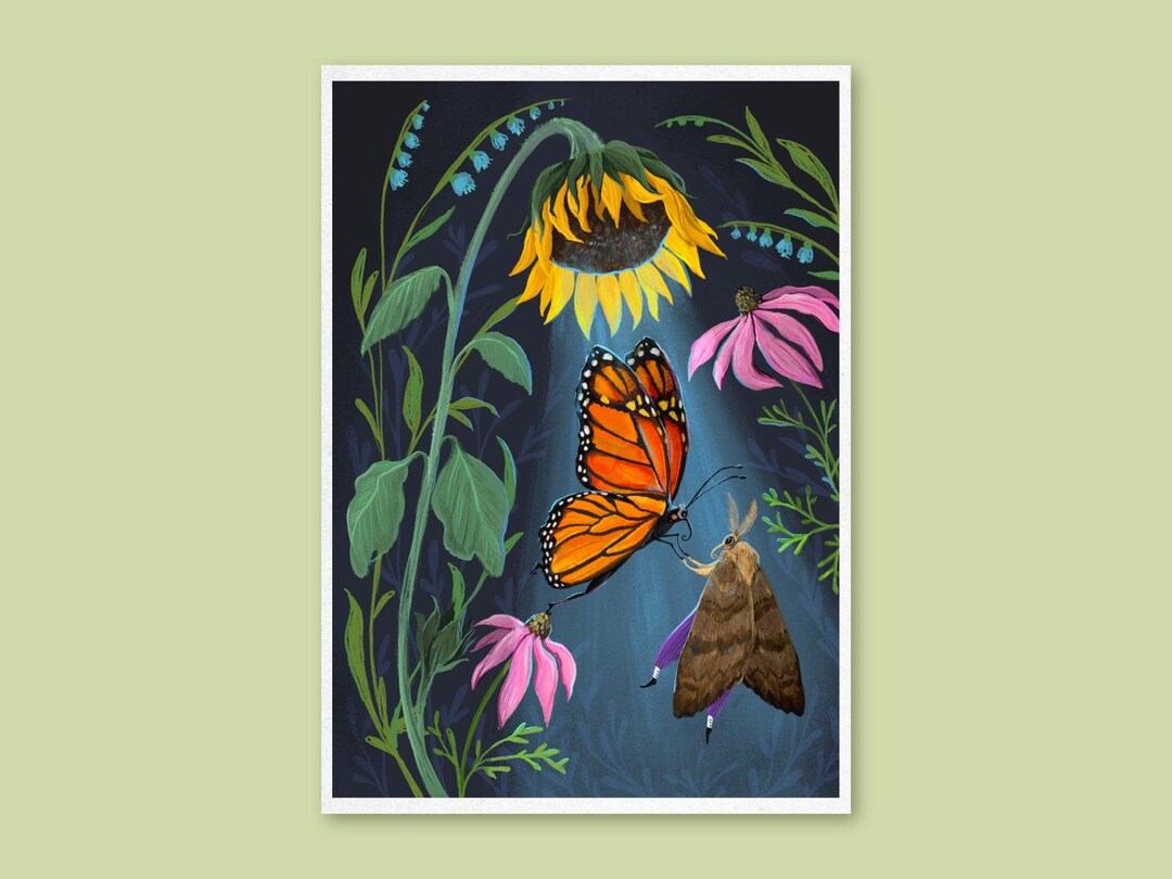 Art Print - Sunflower Dancers - Whimsical Illustration, Wall Art - Etsy