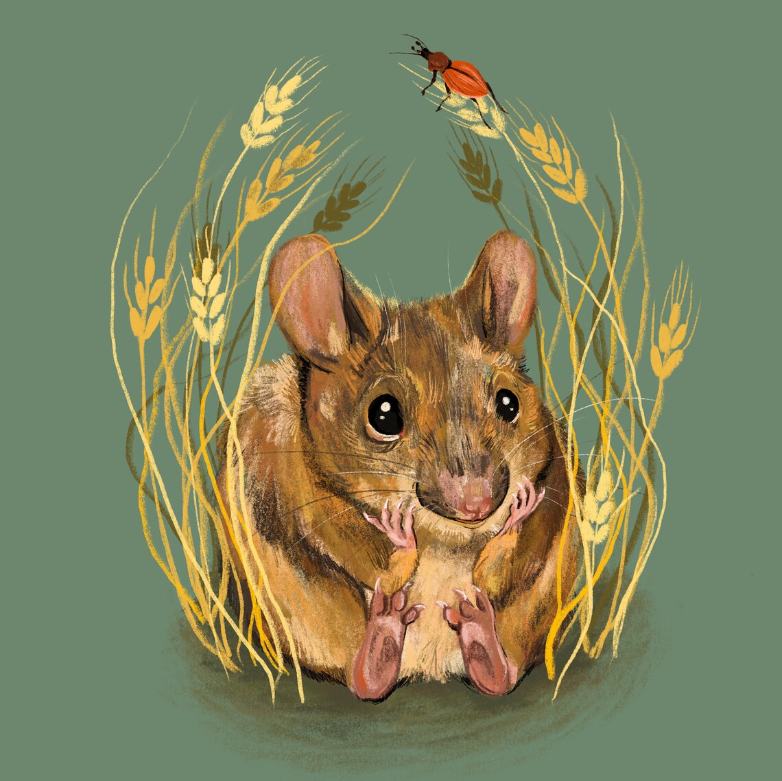 Art Print Field Mouse cute illustration wall art | Etsy