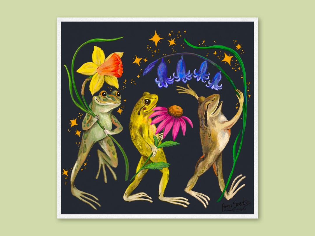 Art Print - Jolly Frogs - Cute Illustration, Wall Art - Etsy