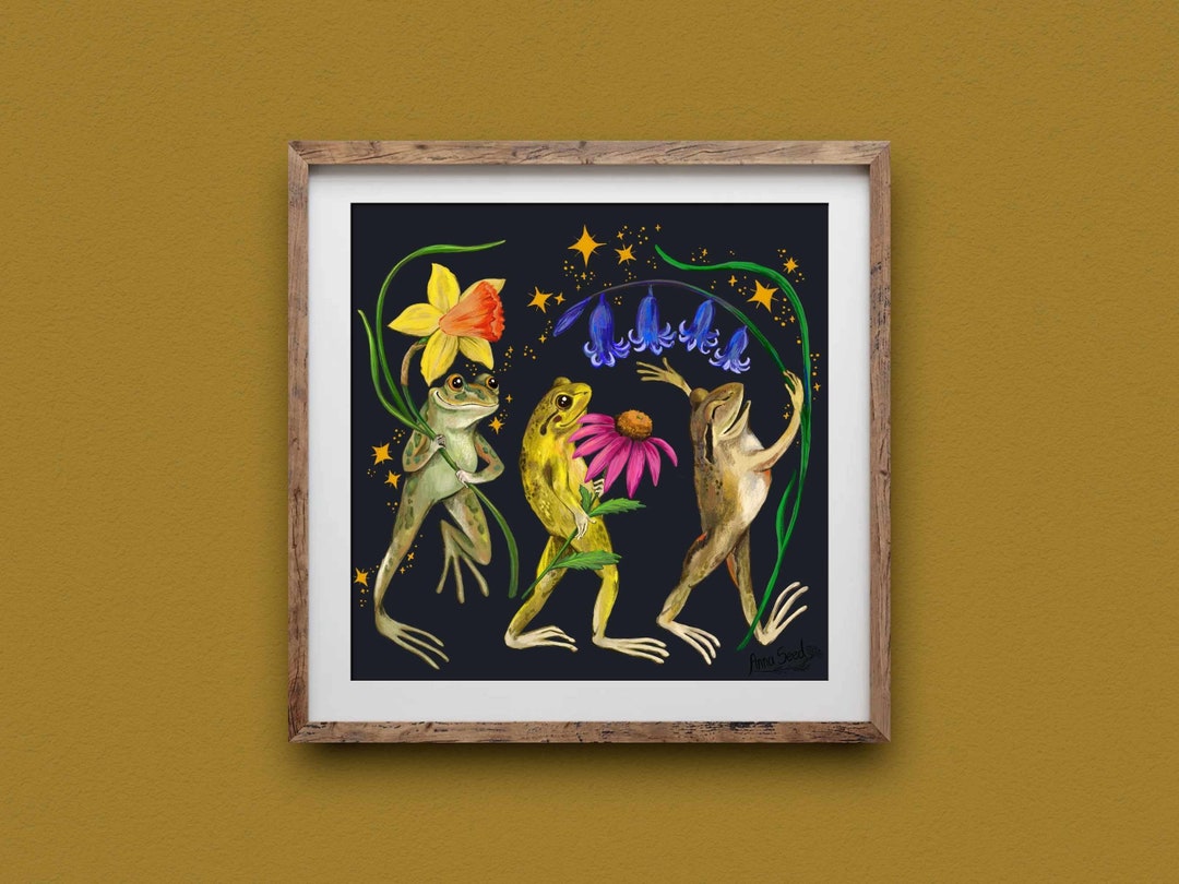 Art Print Jolly Frogs. Cute Illustration Wall Art - Etsy