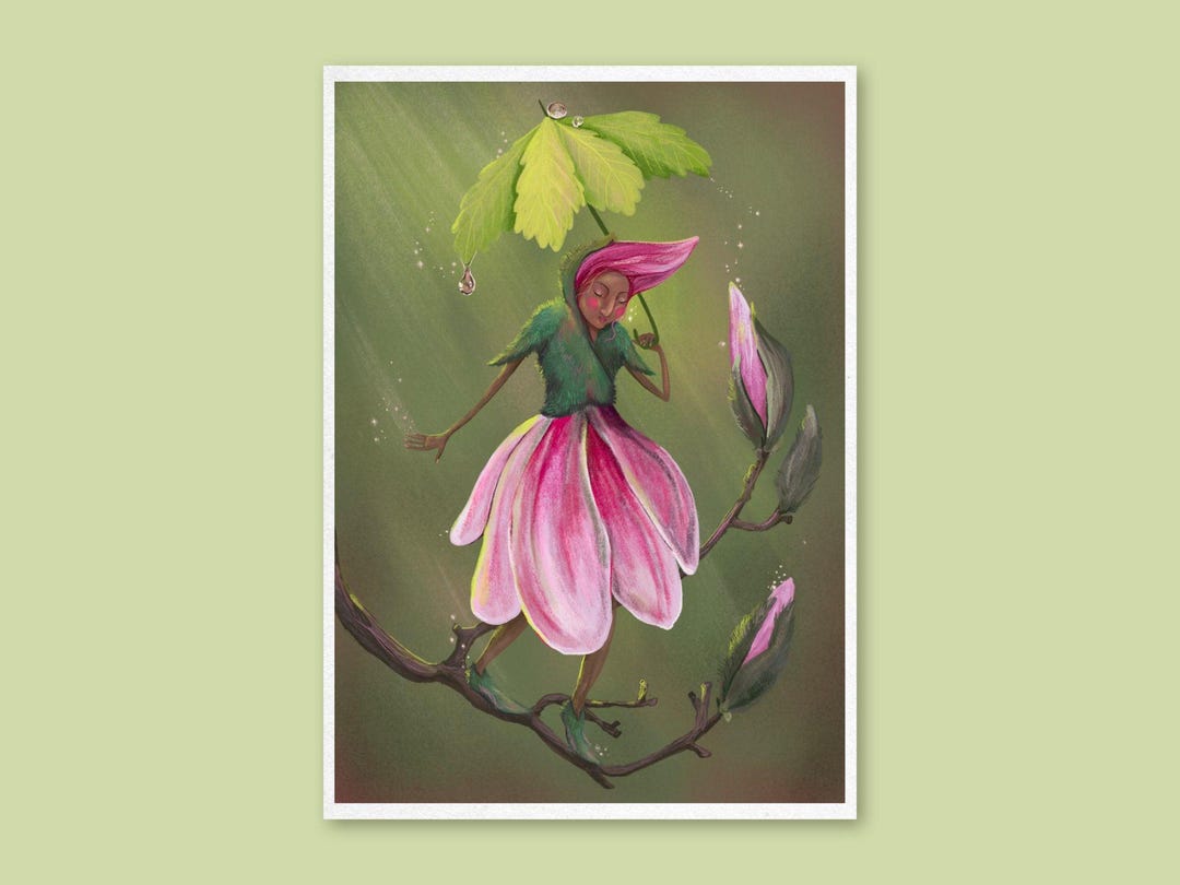 Art Print - Lady Magnolia - Beautiful Illustration, Wall Art - Etsy