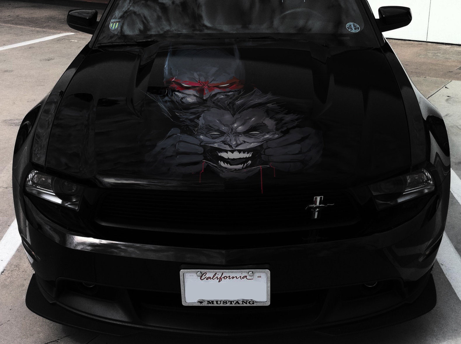 Car Hood Wrap Vinyl Sticker Full Color Graphics Batman And Joker Etsy