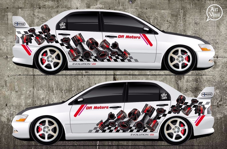 Car Side Full Color Graphics Vinyl Sticker Custom Body Decal | Etsy