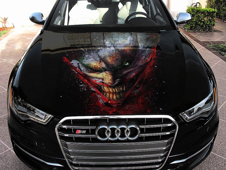 Vinyl Car Hood Full Color Wrap Graphics Decal The Joker Etsy