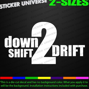 Downshift 2 Drift Funny Car Window Decal Bumper Sticker JDM Drifting ...