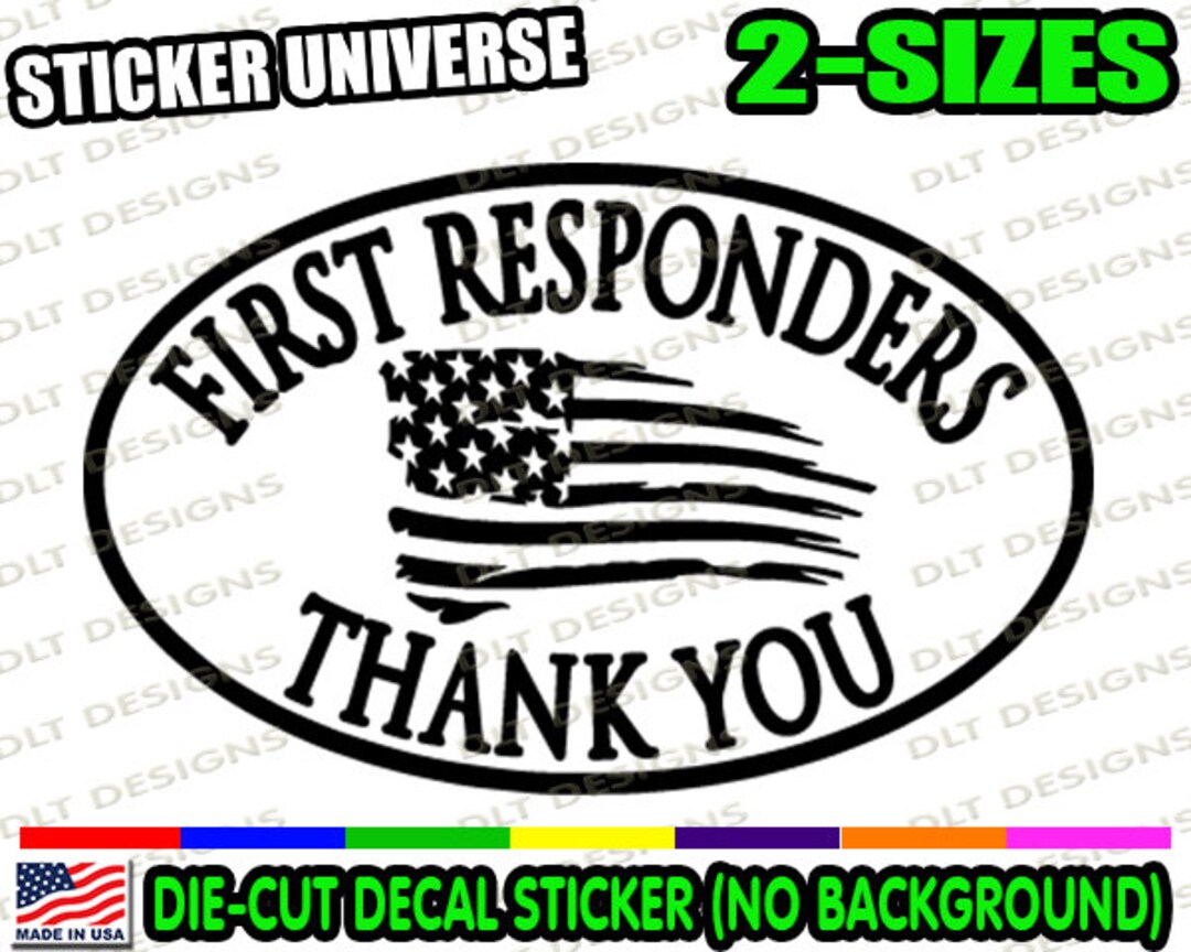 First Responders THANK YOU Car Window Decal Bumper Sticker EMT Nurse ...