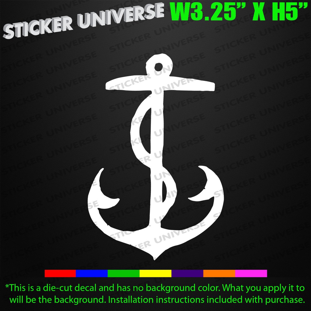 BOAT ANCHOR Nautical Vinyl Car Window Decal Bumper Sticker Ocean Sea ...