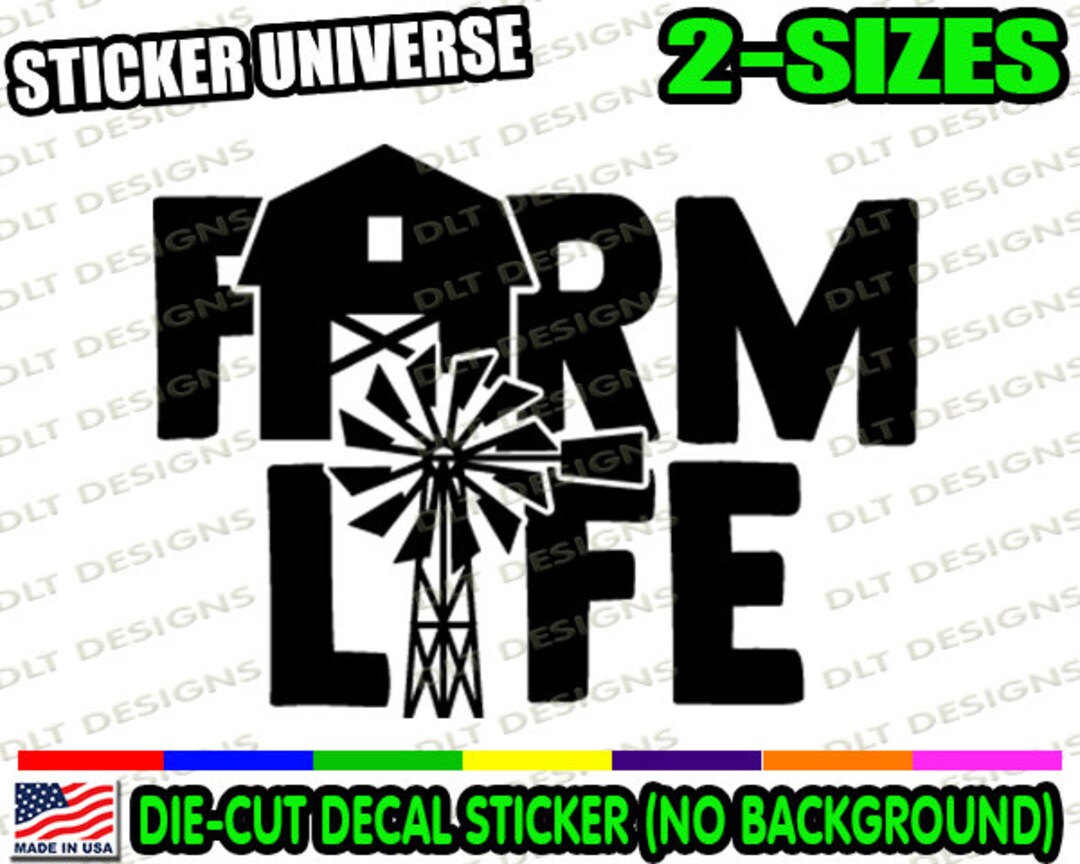 Farm Life Funny Window Decal Bumper Sticker Farming Barn Pasture Farmer ...