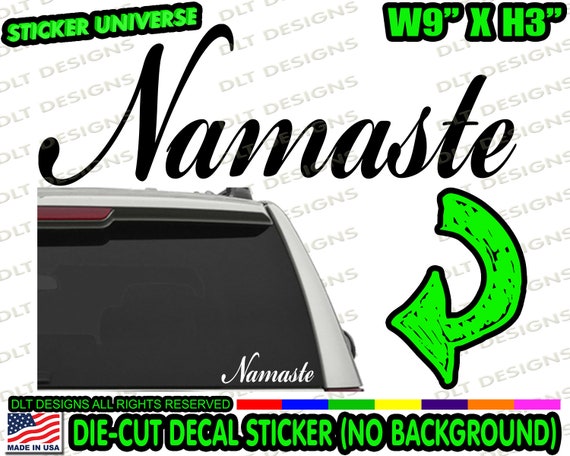 Namaste Cursive Greeting Car Window Decal Bumper Sticker - Etsy