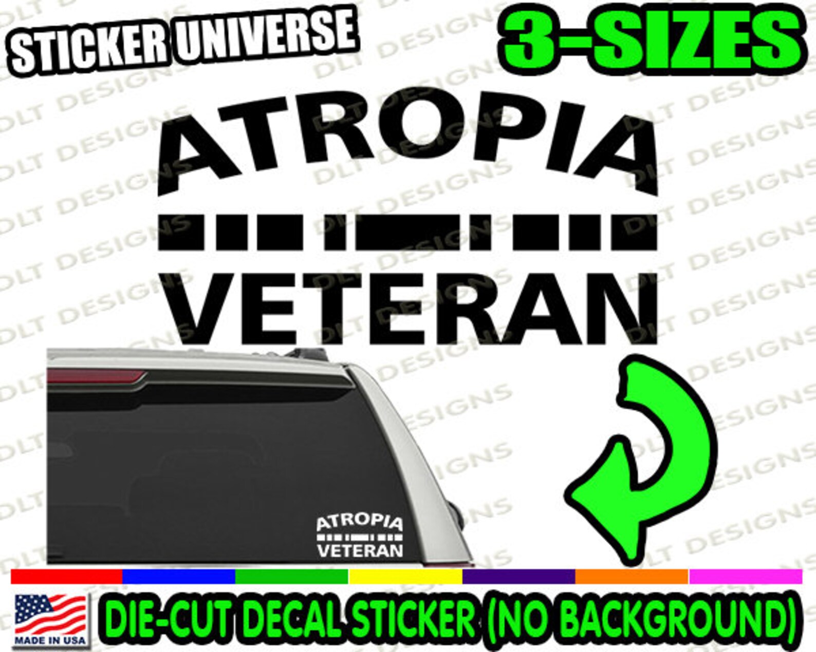 Atropia Veteran Vinyl Car Window Decal Bumper Sticker Army War - Etsy