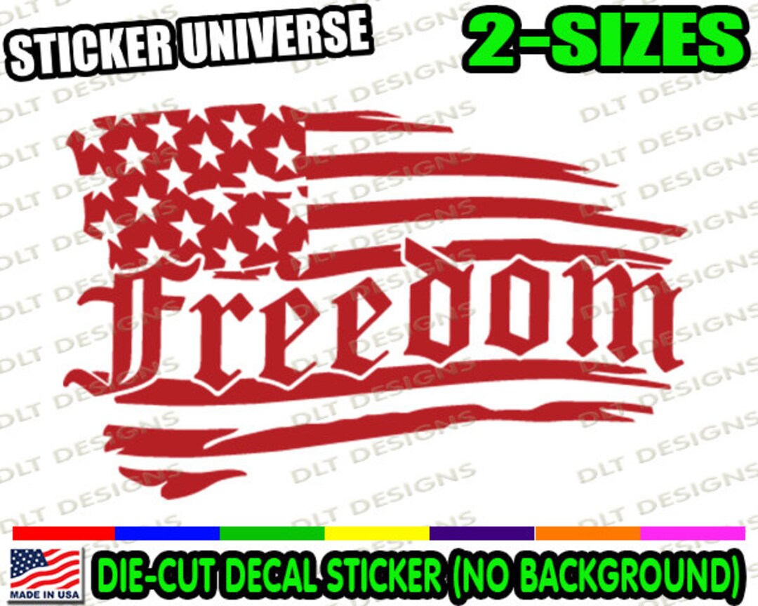 Freedom Distressed Flag Car Window Decal Bumper Sticker Merica - Etsy