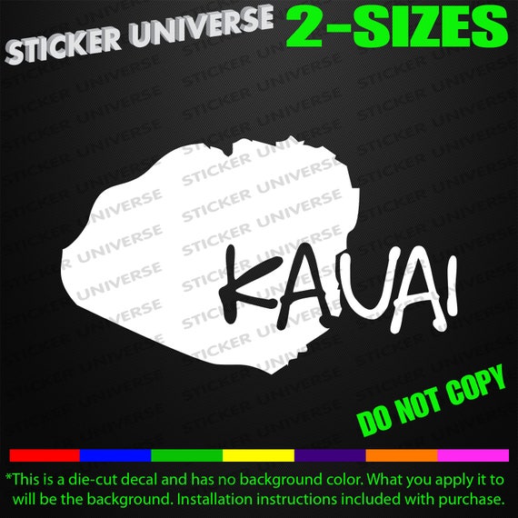 Kauai Island Car Window Decal Bumper Sticker Tropical Hawaii | Etsy