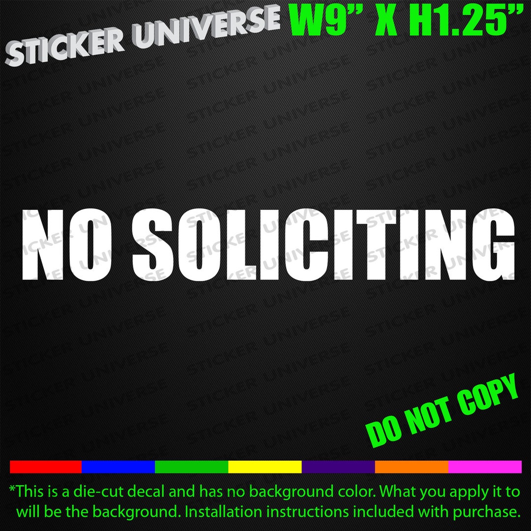NO SOLICITING Decal Die Cut Sticker Business Store Front Sign 0717 - Etsy