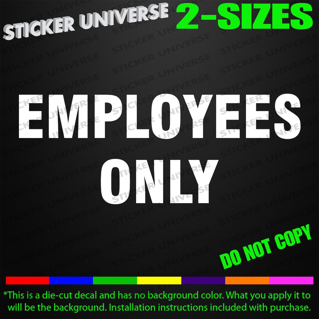 Employees Only Door & Window Decal Sticker Business Store Employee ...