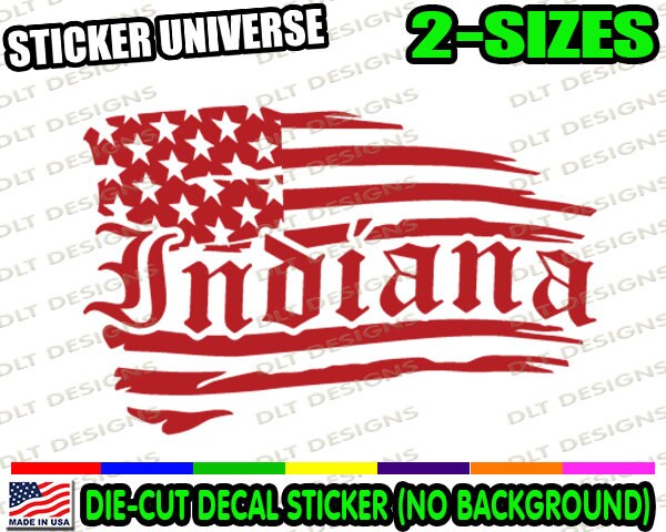 Indiana Distressed Flag State Car Window Decal Bumper Sticker | Etsy