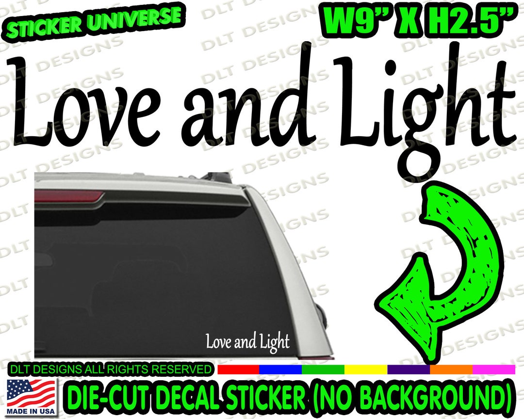 LOVE and LIGHT Car Window Decal Bumper Sticker Angel Lightworker Tarot ...