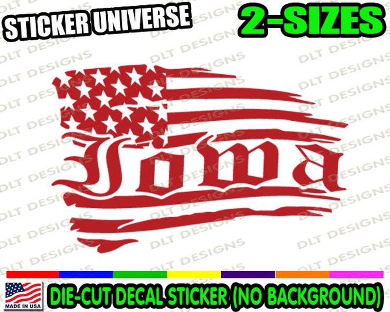 Iowa Distressed Flag State Car Window Decal Bumper Sticker USA - Etsy