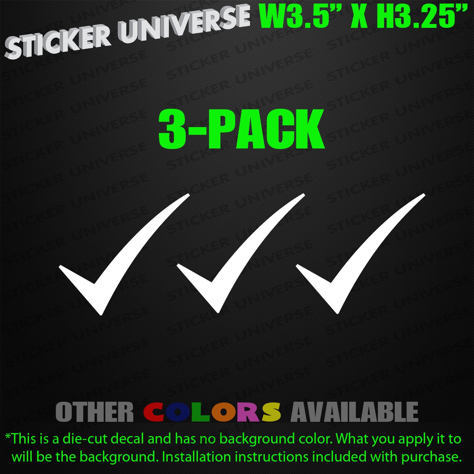 CHECKMARK Check Mark 3-PACK Vinyl Window Decal Sticker | Etsy