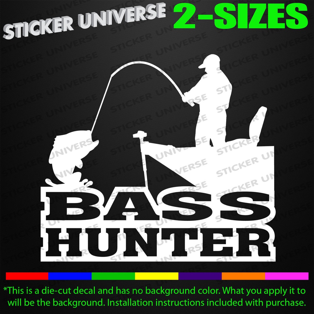 Bass Hunter Fishing Truck Car Window Decal Bumper Sticker Hunting ...