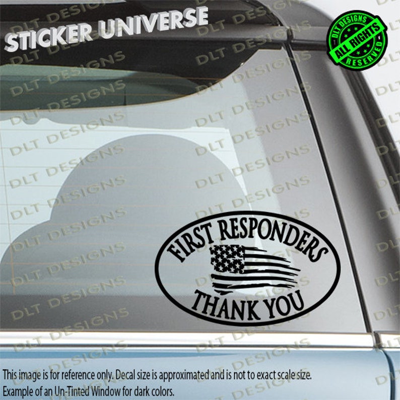 First Responders THANK YOU Car Window Decal Bumper Sticker EMT - Etsy