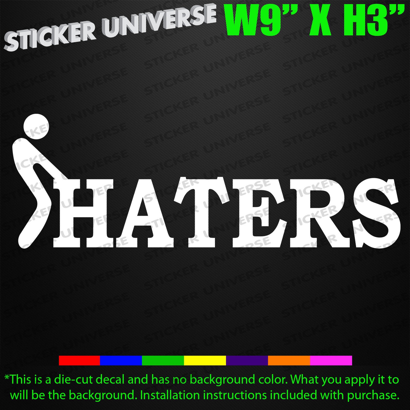 Fck Haters Funny Car Window Decal Sticker Laptop Stick Figure | Etsy