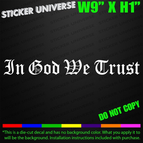 In God We Trust Old English Font 9x1 Car Window | Etsy