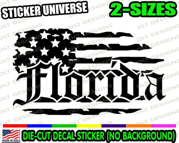FLORIDA Distressed U.S. Flag Car Truck Window Decal Bumper | Etsy
