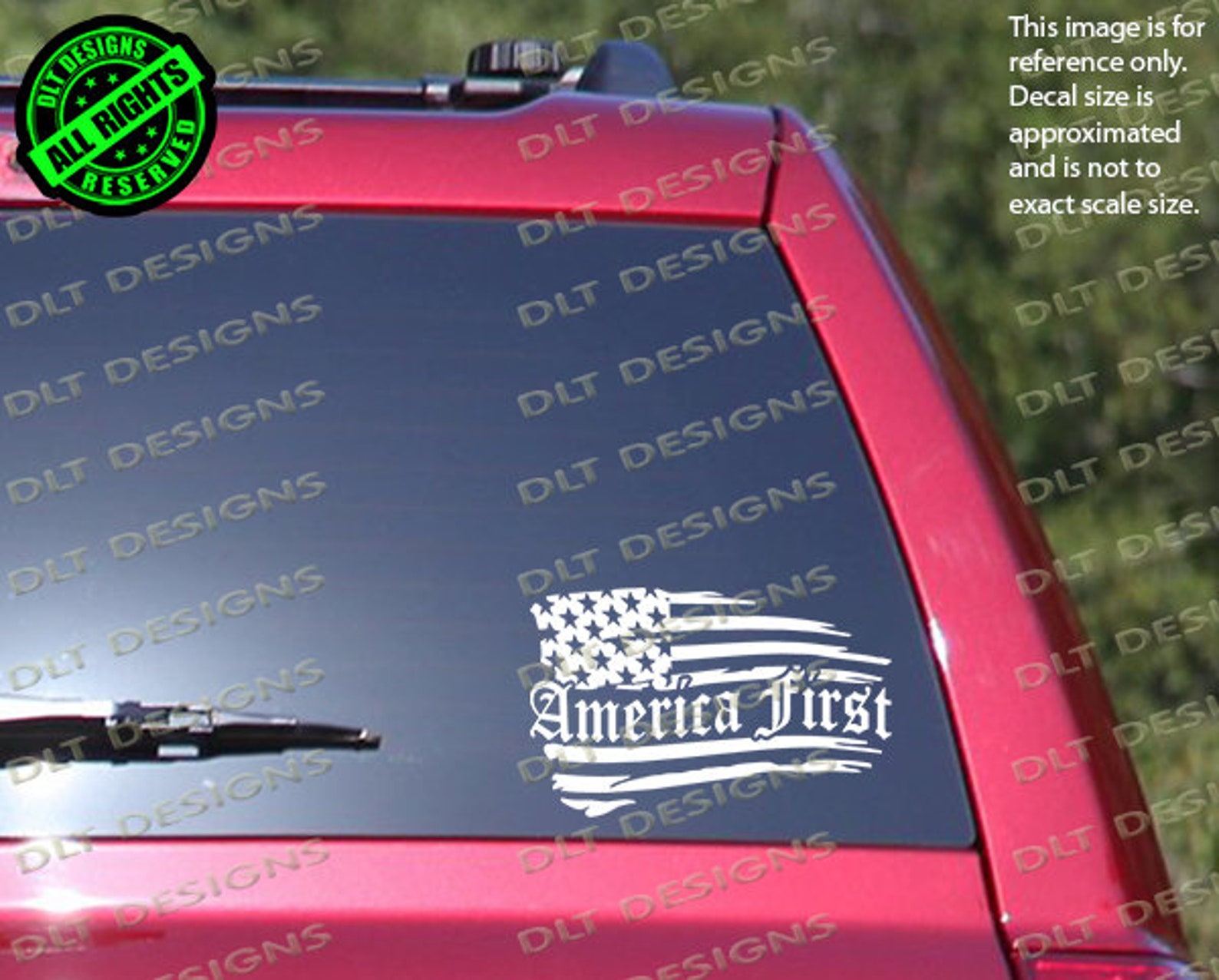 America First Distressed Flag U.S. Car Window Decal Bumper | Etsy