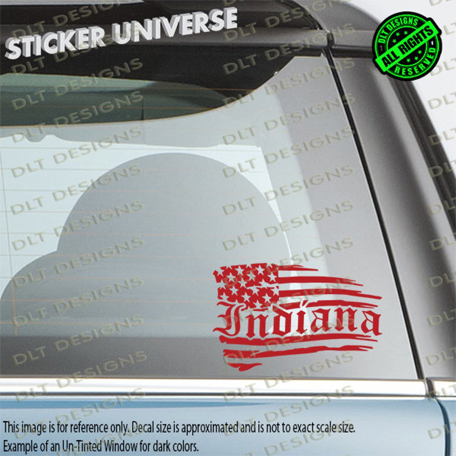 Indiana Distressed Flag State Car Window Decal Bumper Sticker - Etsy