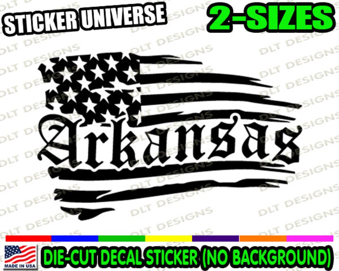 Arkansas Distressed Flag State Car Window Decal Bumper Sticker USA ...