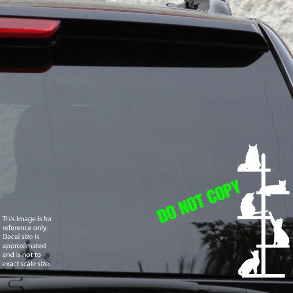 Cat Tree Tower Funny Car Window Decal Bumper Sticker Crazy | Etsy