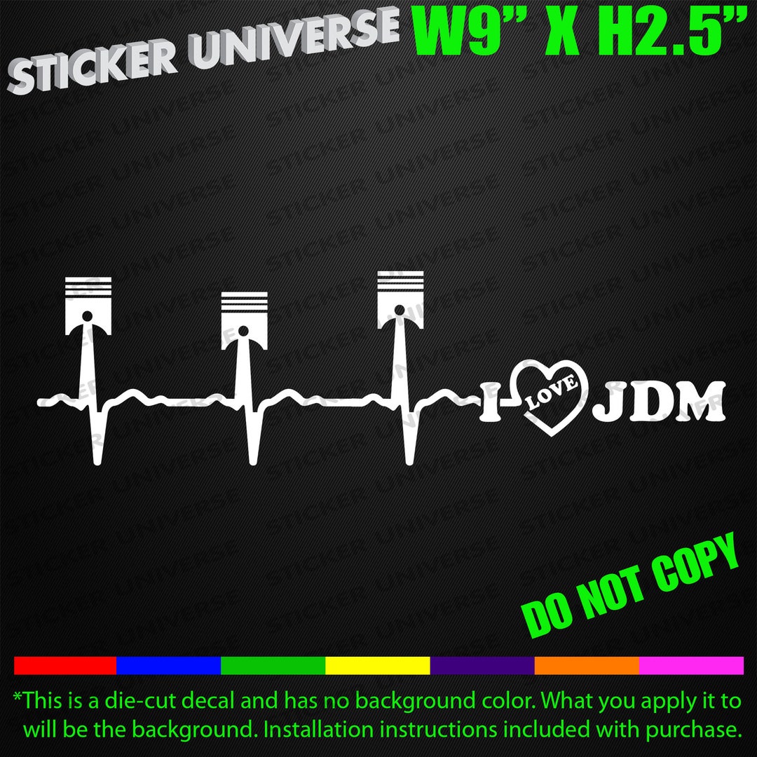 I Love JDM Piston Heart Cardiogram Funny Car Window Decal - Etsy