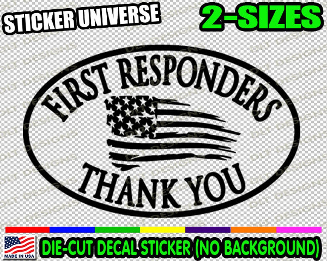 First Responders THANK YOU Car Window Decal Bumper Sticker EMT - Etsy