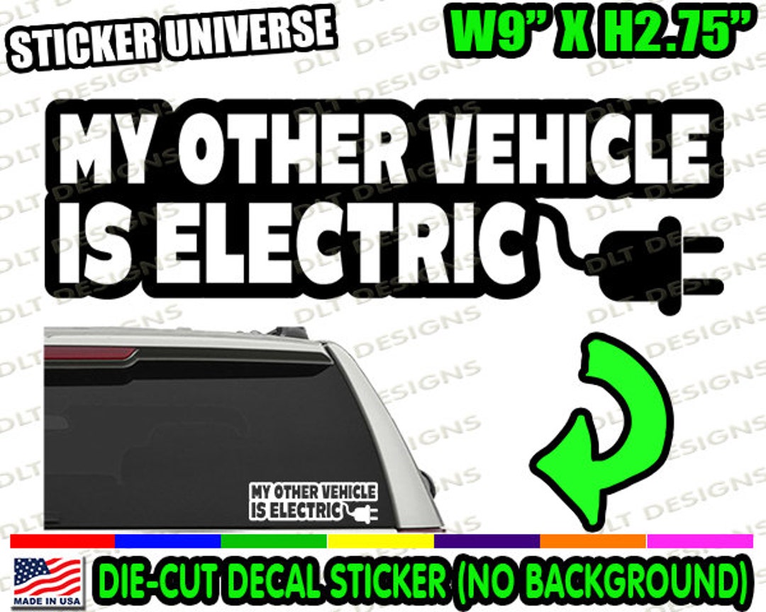 Electric Vehicle Funny Car Window Decal Bumper Sticker Hybrid - Etsy