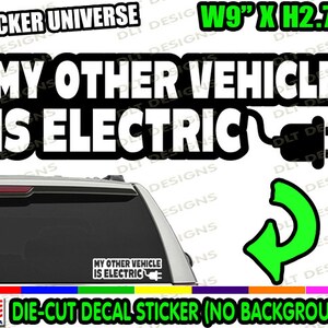 Electric Vehicle Funny Car Window Decal Bumper Sticker Hybrid - Etsy
