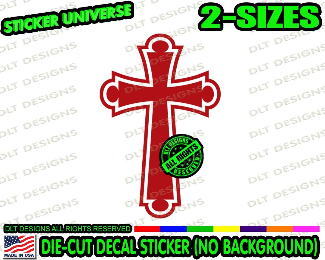Christian Budded Cross Car Window Decal Bumper Sticker Faith - Etsy