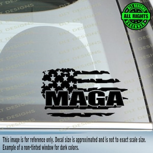 MAGA Distressed Flag Window Decal Bumper Sticker Make America - Etsy
