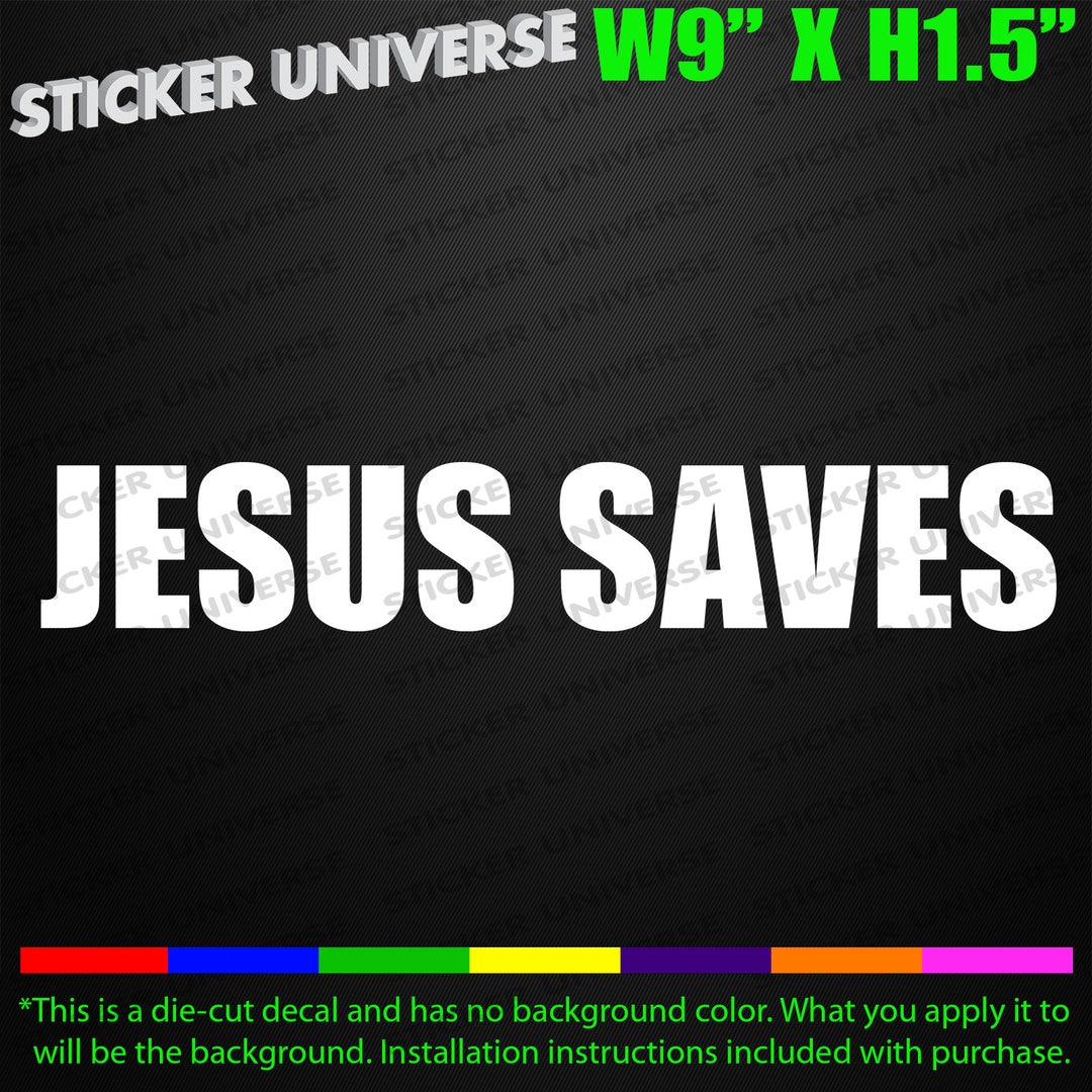 JESUS SAVES Christian Car Window Decal Bumper Sticker God Savior Bible ...