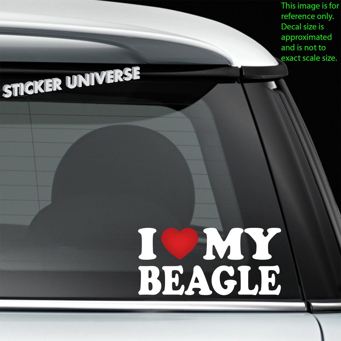I Love My Beagle Car Window Decal Bumper Sticker Dog Rescue - Etsy