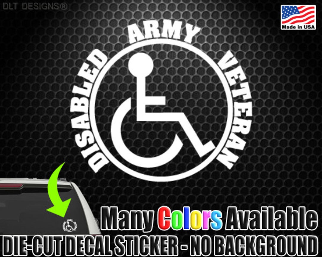 Disabled Army Veteran Wheelchair Circle Car Truck Window Decal Bumper ...