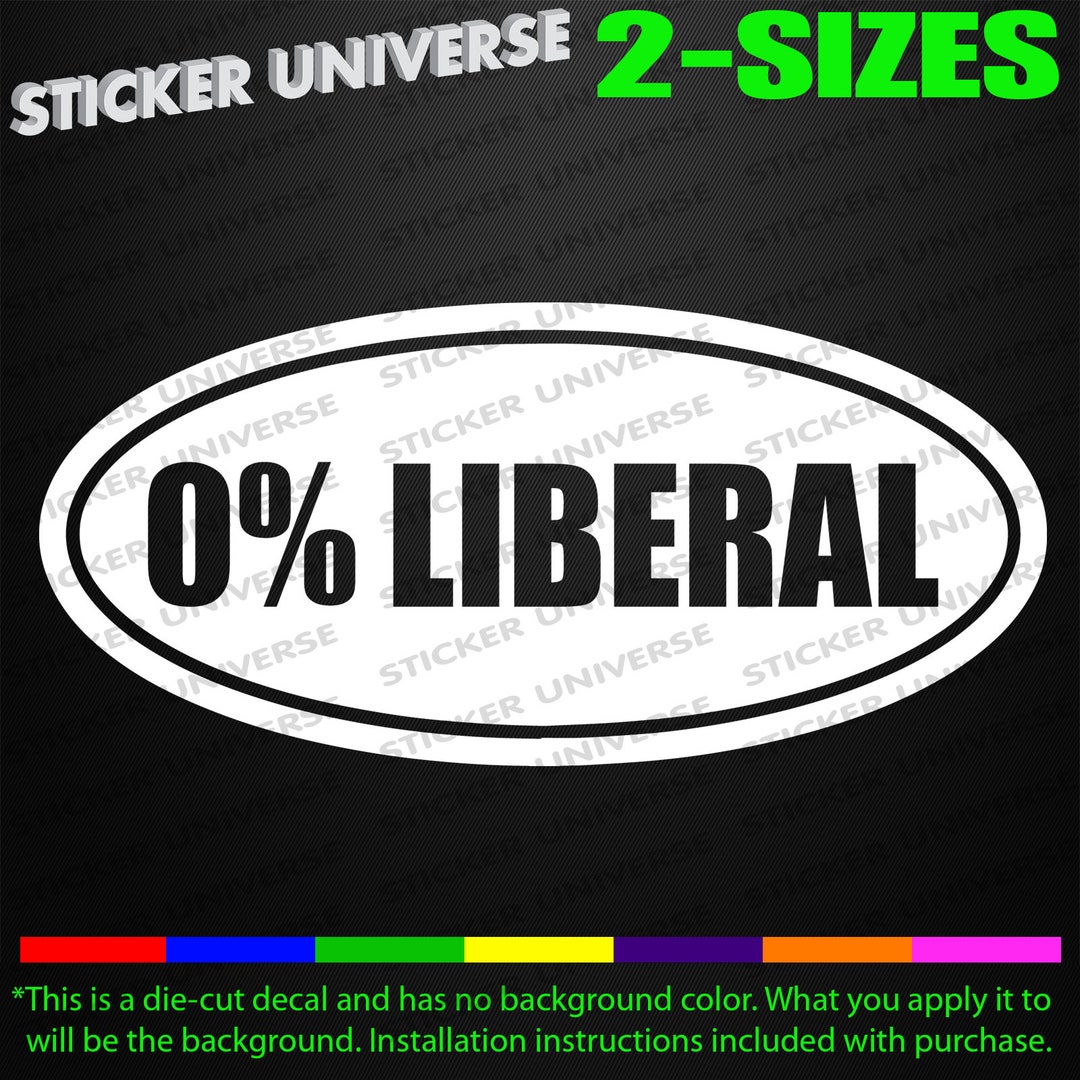 0% LIBERAL Funny Car Window Decal Bumper Sticker Gun Rights Trump 2A ...