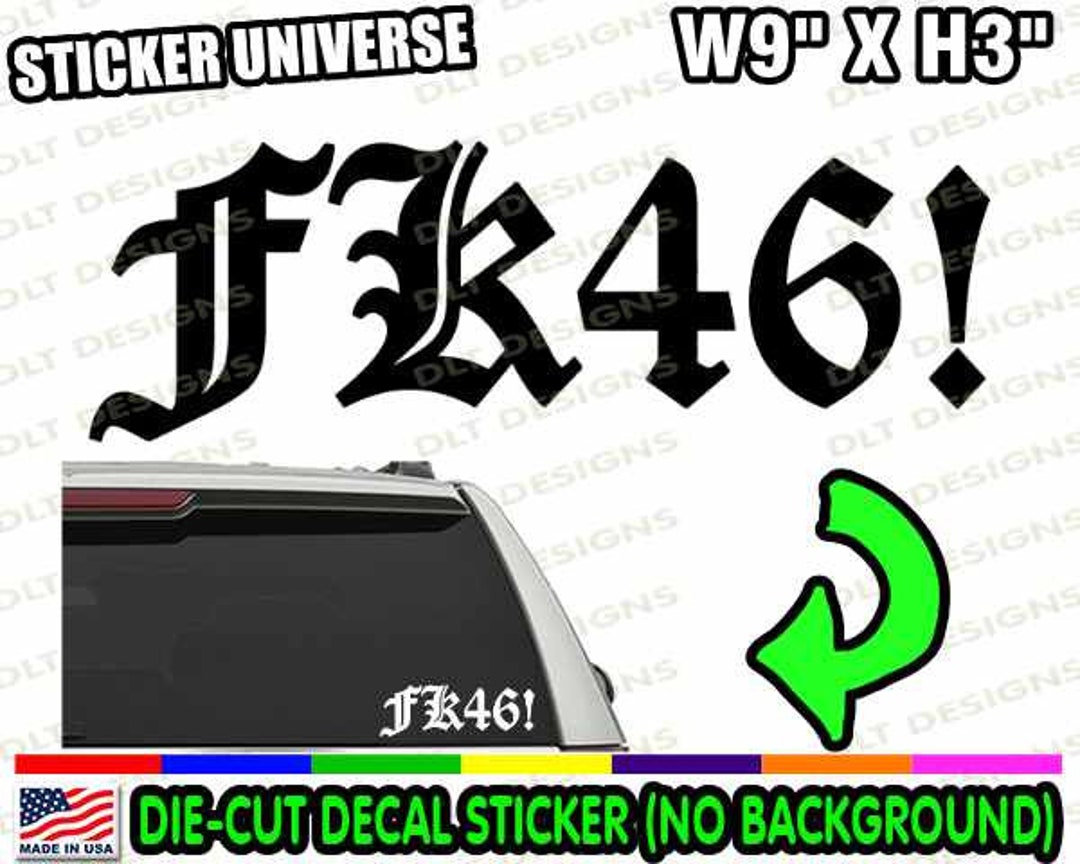 FK46 9x35 Funny Old English Font Window Decal - Etsy