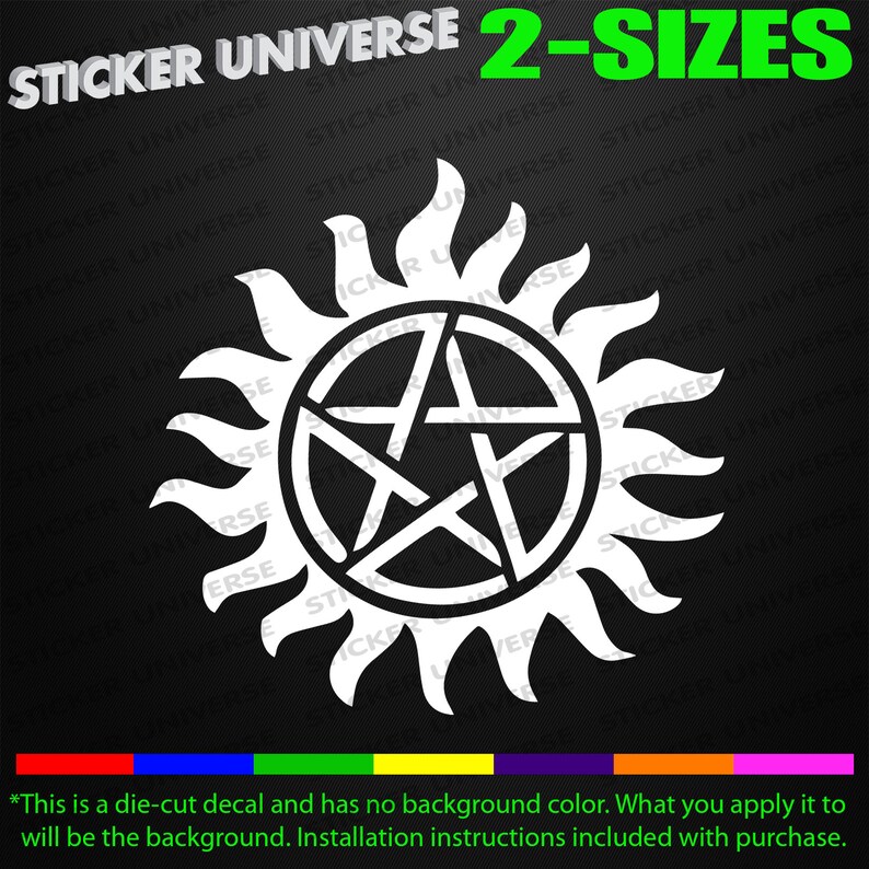 Supernatural Anti-possession Symbol Pentagram Car Window Decal - Etsy ...