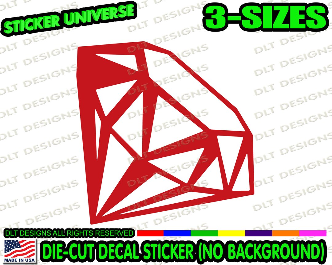 Diamond Car Window Die Cut Decal Bumper Sticker Gold Silver Diamonds ...