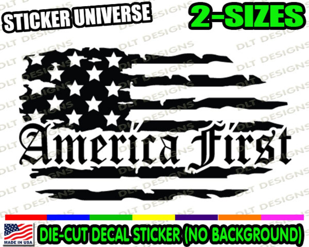 America First Distressed Flag V.2 Window Decal Bumper Sticker - Etsy